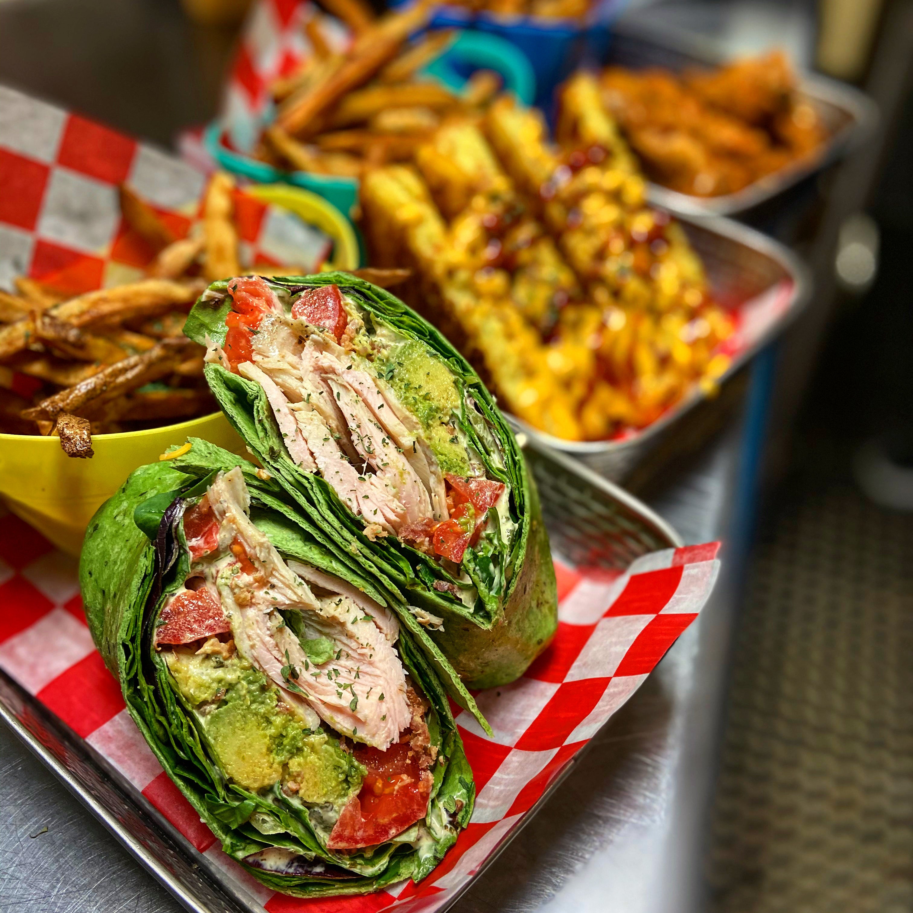 Turkey Avocado BLT Wrap | Shore Good Eats Cafe & Food Trucks